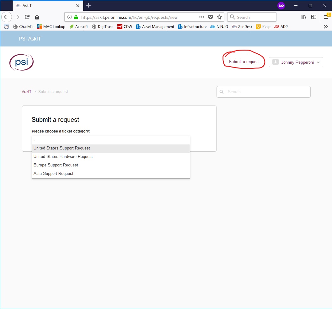 Submitting a Ticket – AskIT