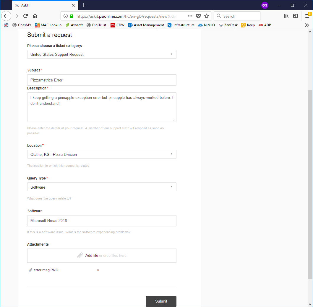 Submitting a Ticket – AskIT